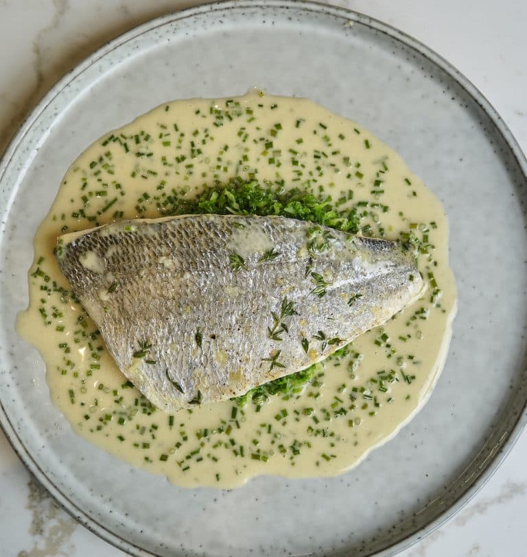 BAKED FISH, BUTTERY CABBAGE & BUTTER SAUCE - Tom Aikens
